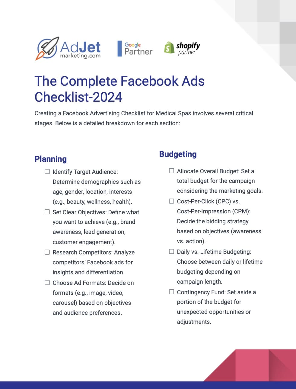 Facebook Ads Checklist | Launch Successful Campaigns